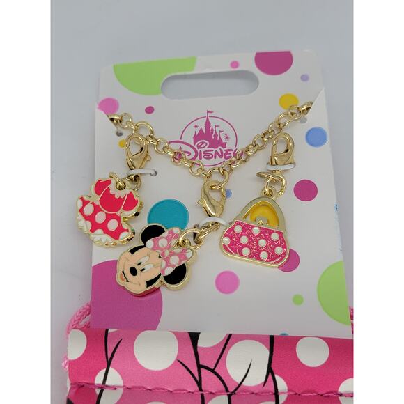 Disney | Jewelry | Disneys Minnie Mouse Pink Charm Bracelet | Poshmark